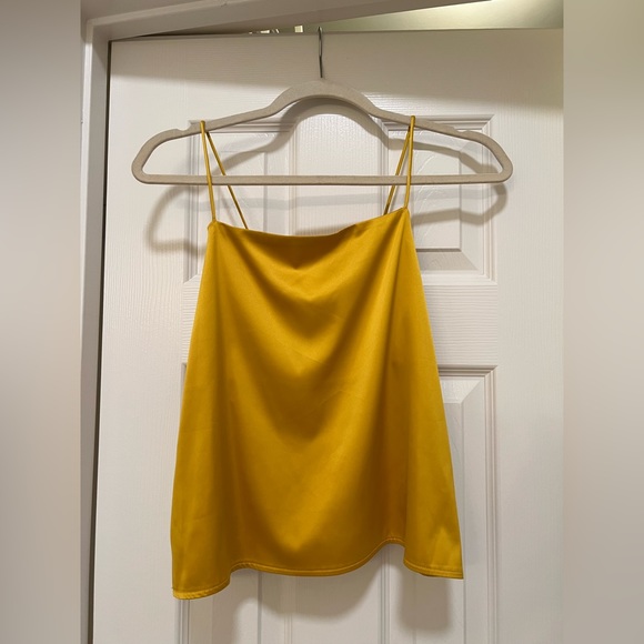 Zara | Tops | Yellow Satin Top | Poshmark
